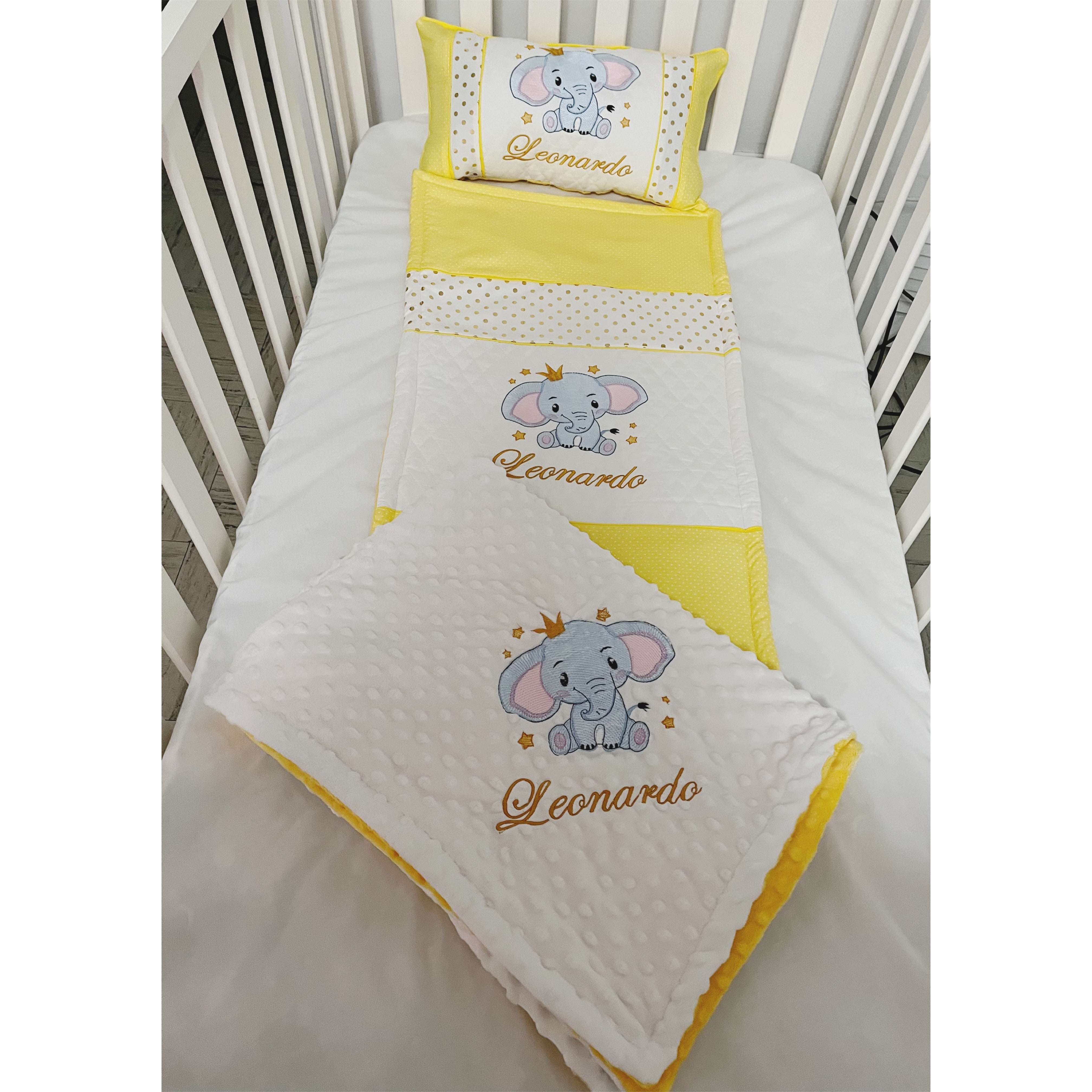 Elephant Crib Bedding Set/Crib Bedding Set Boy/ Birth Set/ Elephant Qu ...